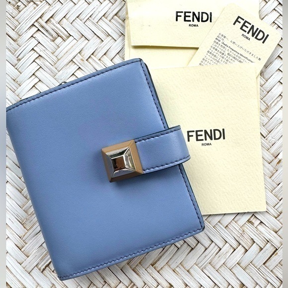 Fendi | Bags | Authentic Fendi Stud Leather Compact Wallet | Poshmark